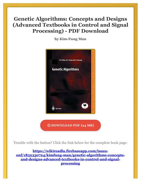 pdf genetic algorithms concepts and designs advanced textbooks in