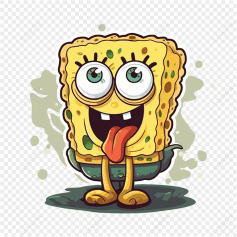 Cute Cartoon Like Spongebob Squarepants With Tongue Sticking Out Vector