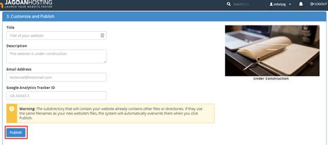 Menggunakan Site Publisher Cpanel Sebagai Tampilan Under Construction