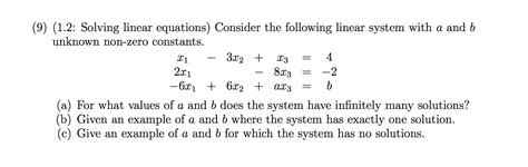Solved Solving Linear Equations Consider The Chegg