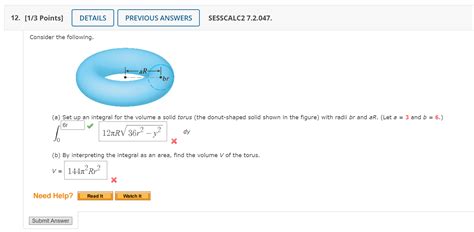 solved consider the following a set up an integral for