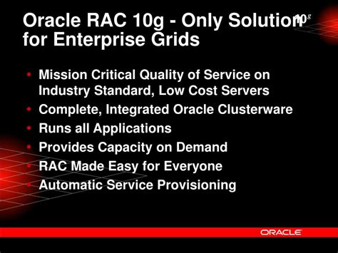 Ppt Oracle Real Application Clusters 10 G The Fourth Generation Powerpoint Presentation Id