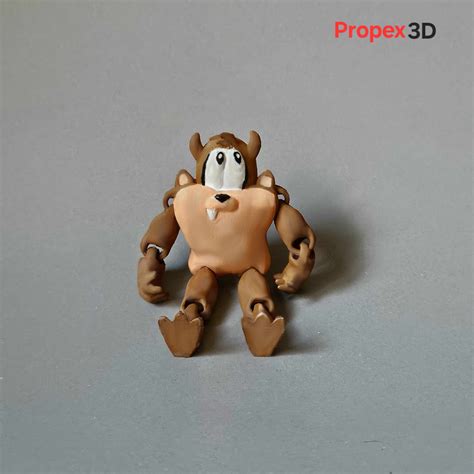 🗝️ Cute Taz Articulated Keychain Flexi Toy Print In Place Mini Taz