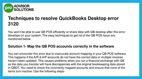 Ppt Easy Way To Fix Quickbooks Error 3120 Powerpoint Presentation