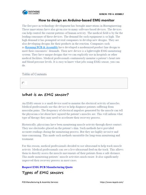 How To Design An Arduino Based Emg Monitor Pdf Electromyography