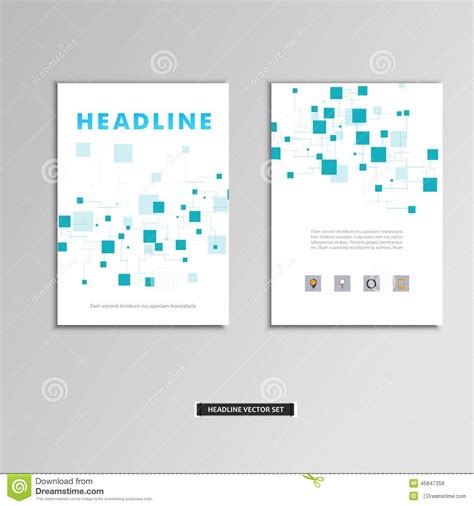 Set Of Vector Artwork With Molecular Background Stock Vector