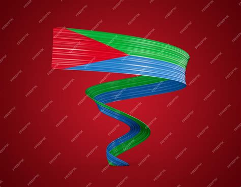 Premium Photo 3d Flag Of Eritrea 3d Shiny Waving Flag Ribbon Isolated On Red Background 3d