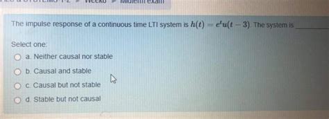solved the impulse response of a continuous time lti system