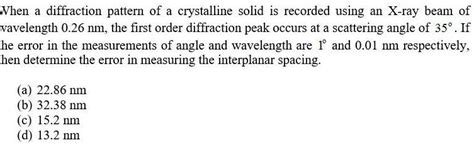 [answered] When A Diffraction Pattern Of A Crystalline Solid Is Kunduz
