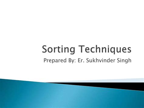 Sorting Techniques Pptx