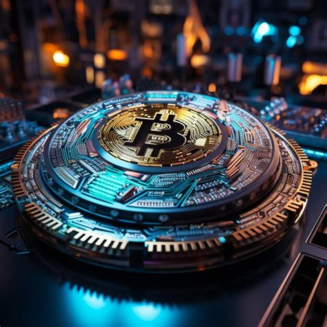 premium ai image golden bitcoin digital currency futuristic digital