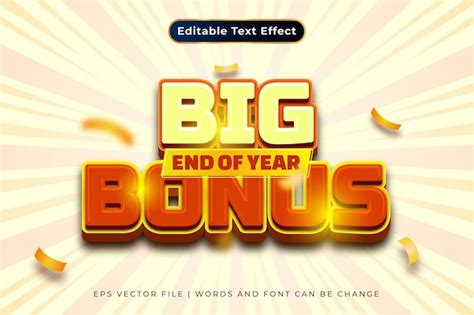 Premium Vector Big Bonus End Year Sale Editable Text Effect Template