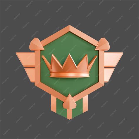 Premium Photo Game Ranking Badge With Crown Insignia Cartoon Illustration Of Award Medals With