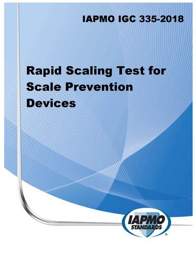 Iapmo Igc 335 2018 Rapid Scaling Test For Scale Prevention Devices