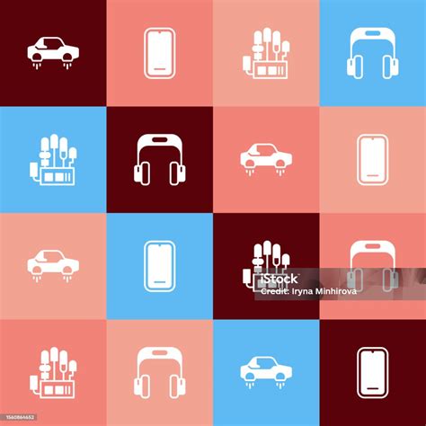 팝 아트 세트 환상적인 비행 자동차 휴대 전화 기계 로봇 손 및 헤드폰 아이콘 벡터 개념에 대한 스톡 벡터 아트 및 기타 이미지 개념 고풍스런 과학 Istock