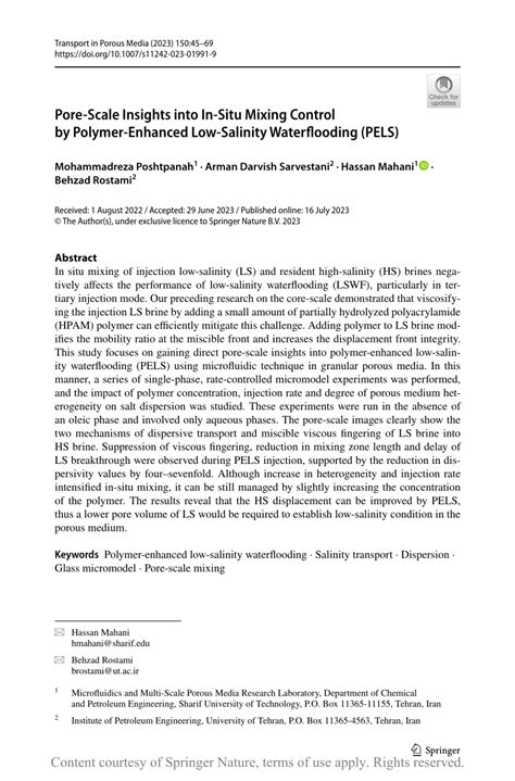 Pore Scale Insights Into In Situ Mixing Control By Polymer Enhanced Low