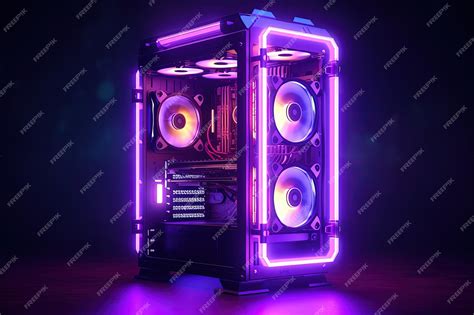 Premium Ai Image Robust And Futuristic Gamer Computer Cpu With Rgb Neon Lights Gaming Concept Premium Ai Image Robust And Futuristic Gamer Computer Cpu With Rgb Neon Lights Gaming Concept