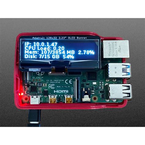Adafruit 223 Monochrome Oled Bonnet For Raspberry Pi — Little Bird