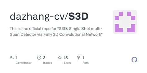 github dazhang cv s3d this is the official repo for s3d single
