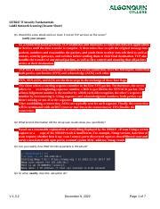 CST Lab Network Scanning Answer Sheet Docx CST IT Security Fundamentals Lab