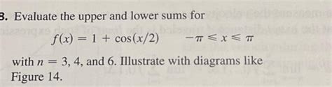 Solved 8 Evaluate The Upper And Lower Sums For Chegg Com