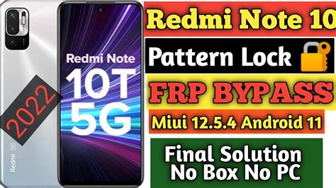 Redmi Note T G Miui Pattren Lock Google Frp Bypass Latest Security Without Pc