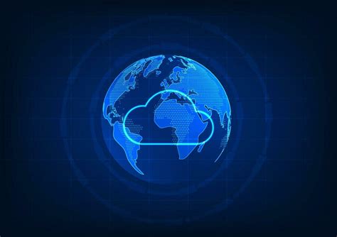 Cloud Technology Background With Earth Conveys Important Data Collected Through The Worlds