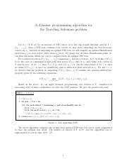 TSP Algorithm Pdf A Dynamic Programming Algorithm For The Traveling Salesman Problem Let G V