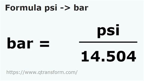 Psi To Bar Conversion Chart
