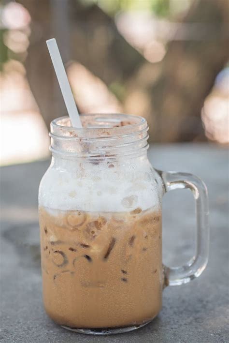 Iced Coffee With Milk In Mason Jars Stock Image Image Of Milk Fresh 129636761