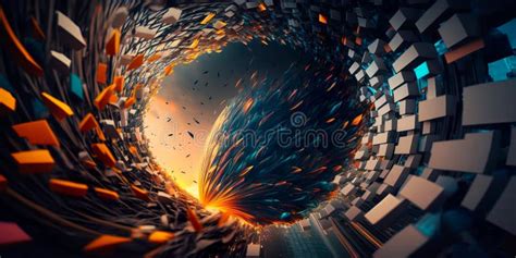 Abstract Image Depicting The Interaction Between Data Sets And Machine Learning Models