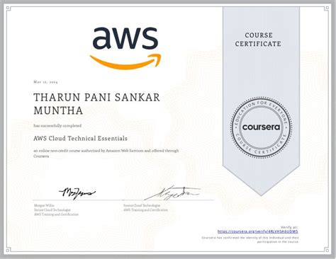 Continuouslearning Aws Cloudcomputing Certificate Tharun Muntha