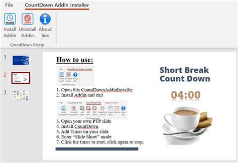 make a countdown timer add in for powerpoint part 1 codeproject