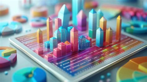 Bar Graph Diagram Analysis With Many Colorful Data Analyze Charts On A