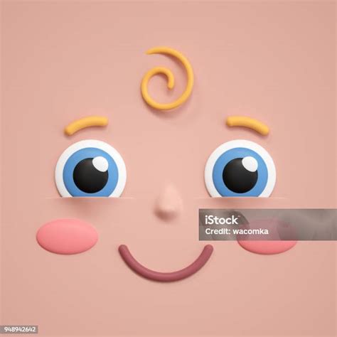 3d 렌더링 귀여운 얼굴 아이콘 베이비 샤워 흥분 행복 놀 유아 유아 감정적인 표정 Emoji 아이콘 만화 캐릭터 감정에 대한 스톡 사진 및 기타 이미지 Istock