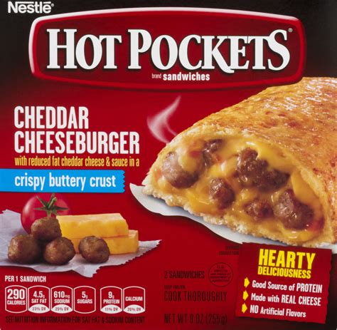 Hot Pockets Sandwiches Cheddar Cheeseburger Crispy Butter Crust 2 Ct