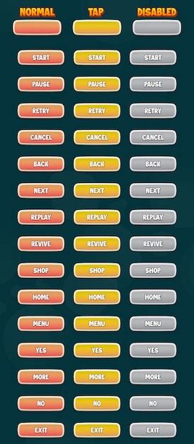 Premium Vector | Big set of buttons in cartoon style with editable text effct effect for game ui.