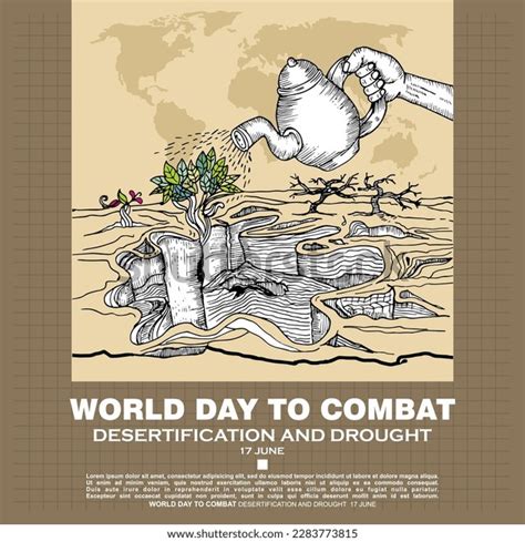 World Day Combat Desertification Drought Poster Stock Vector Royalty