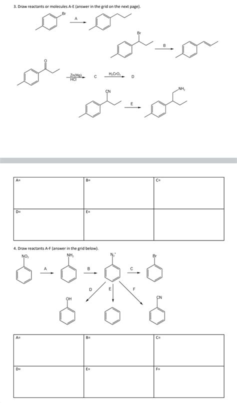 Solved Draw Reactants Or Molecules A E Answer In The Chegg