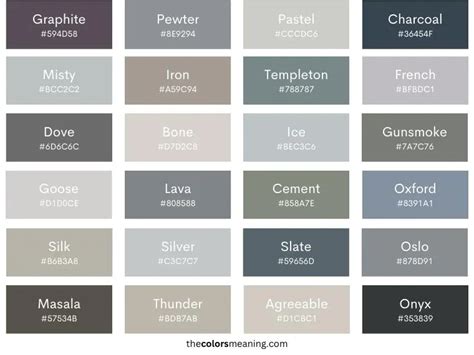 228 shades of gray color names hex rgb cmyk codes 49 off