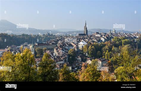 Aerial View Of Medieval Town In Bern Switzerland The Historic Old