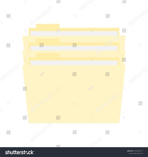 Yellow File Folder Icon White Document Stock Vector Royalty Free Shutterstock