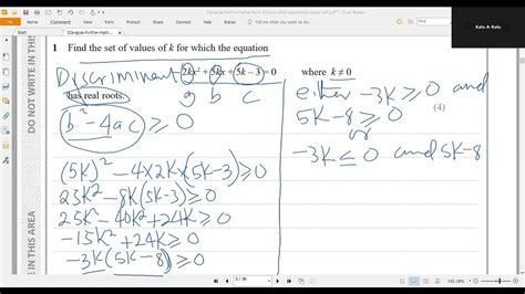 Igcse Further Math Quadratic Equation Youtube