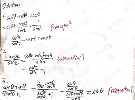 Solved Simplify The Following Trigonometric Expressions Completely Use Trigonometric