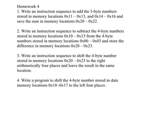 Solved Homework 4 1 Write An Instruction Sequence To Add