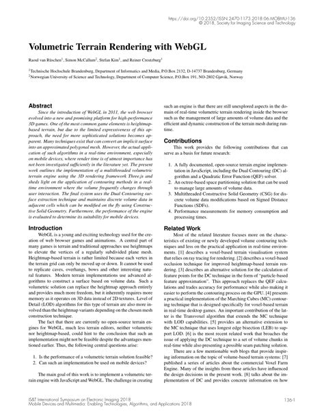 Pdf Volumetric Terrain Rendering With Webgl