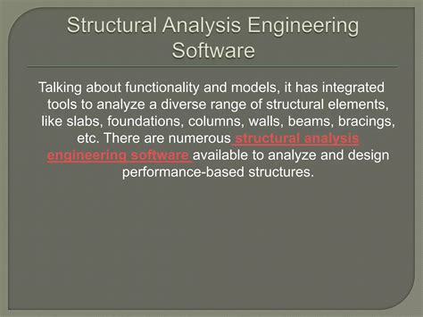 Analyze Structures With Structural Analysis Engineering Software PPT