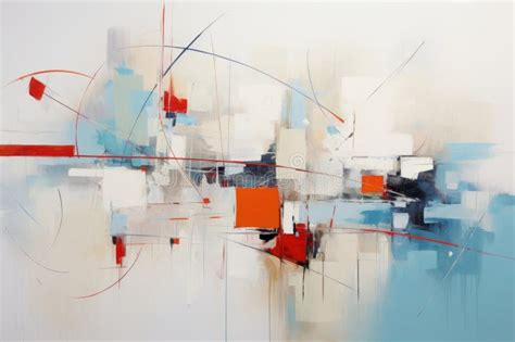 Vibrant Abstraction Of Red And Orange Geometric Form Generative Ai Stock Illustration