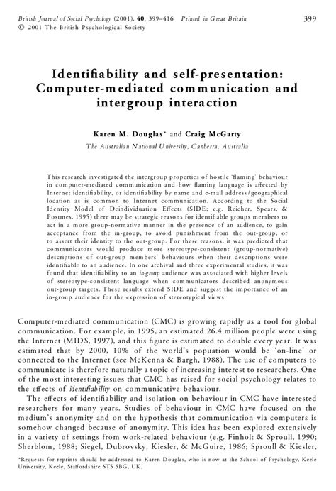 pdf identifiability and self presentation computer mediated