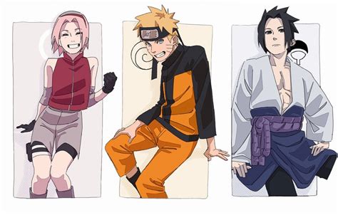 Haruno Sakura Uzumaki Naruto And Uchiha Sasuke Naruto And More Drawn By Pnpk Danbooru